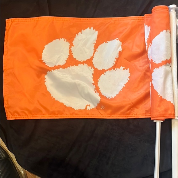 NCAA | Accessories | Clemson Tigers Orange And White Paw Print Car ...